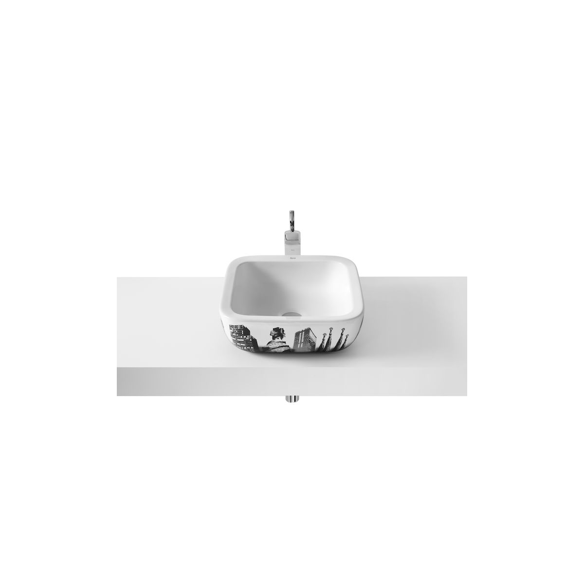 Roca Urban umywalka 40x40 cm nablatowa z grafiką Barcelona Maxi Clean ...