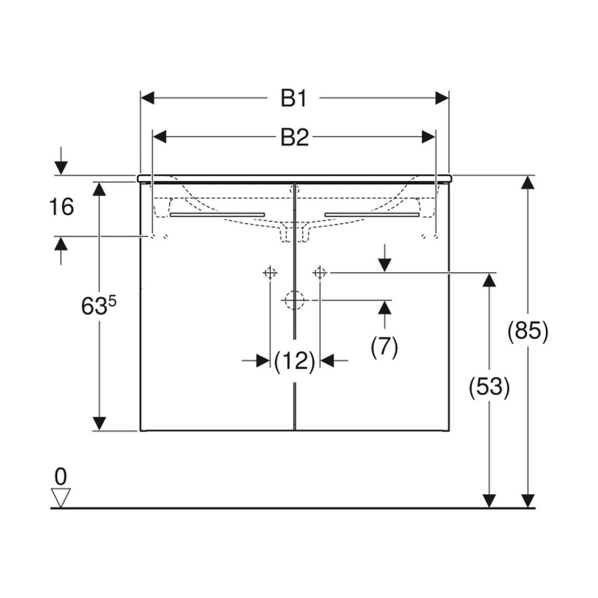 Geberit Selnova Square lavabo con armadietto 80 cm bianco 501.256.00.1