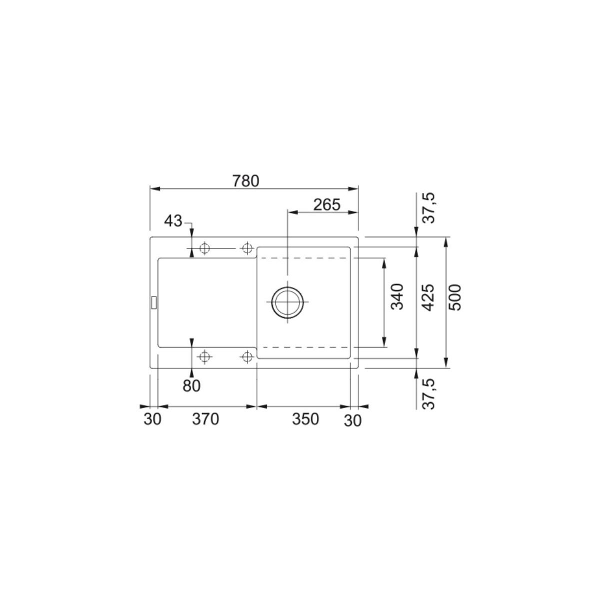 Franke Maris lavello in granito 78x50 cm bianco 114.0153.909 • absulo.it
