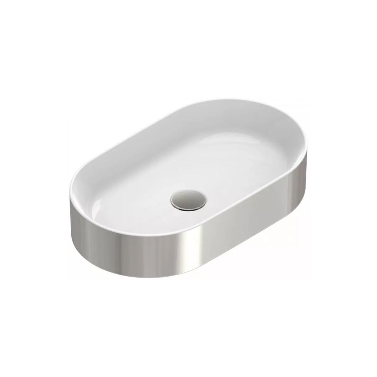 Catalano Gold & Silver lavabo 50x35 cm ovale da appoggio bianco-argento ...